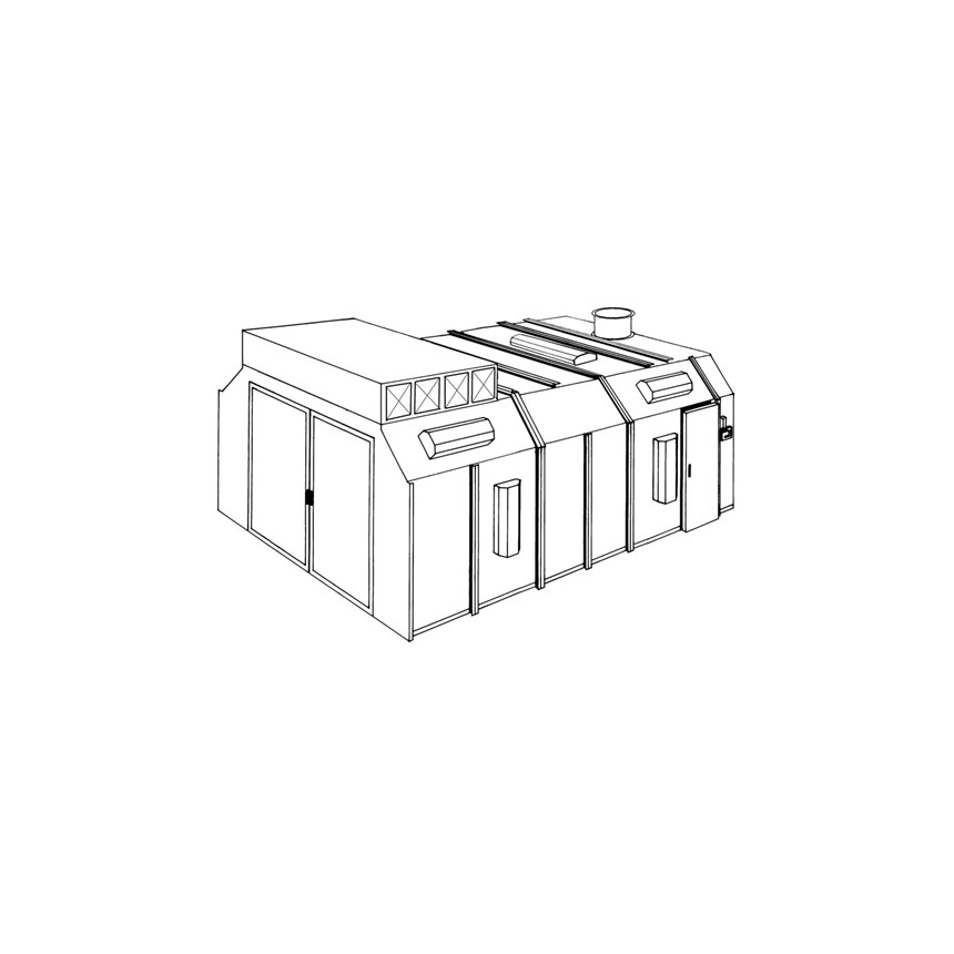 Col-Met Semi-Down Draft Paint Booth with Fluorescent Lights