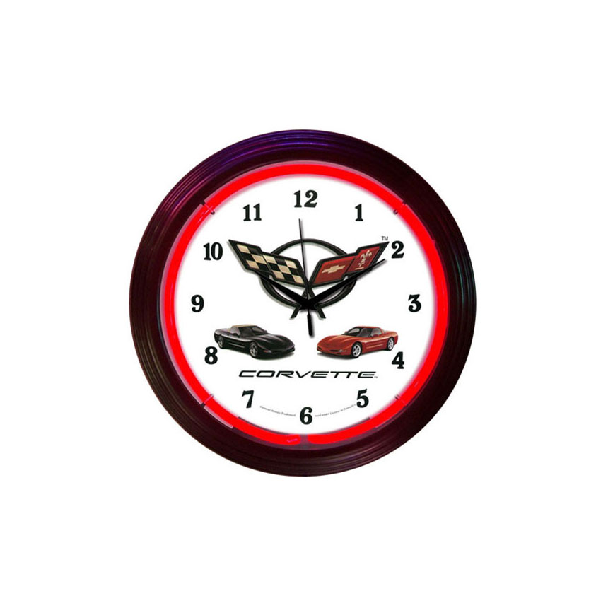 Neonetics Corvette C5 Neon Clock - 8CORVX, Neon Signs: Auto Body Toolmart