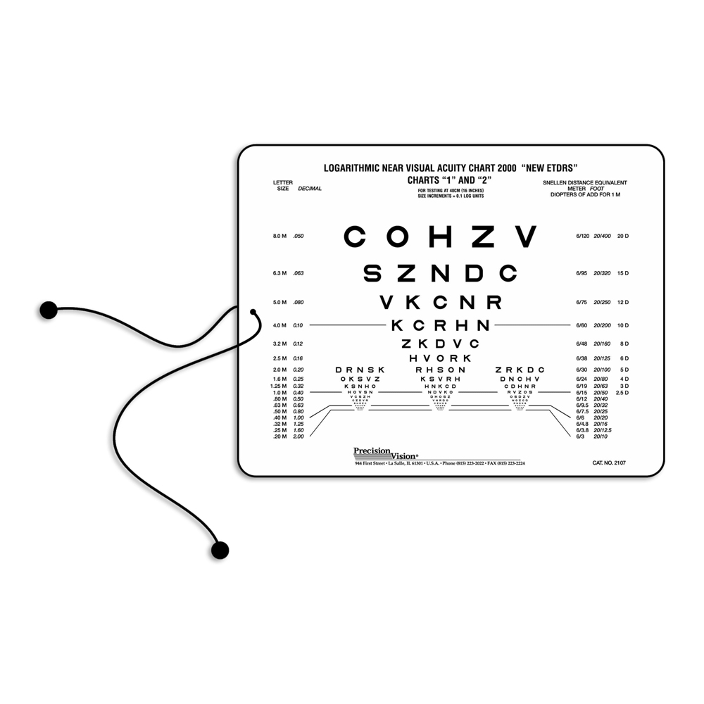 SLOAN Multiple Group Near Vision Testing Card Single Sided P Bernell 