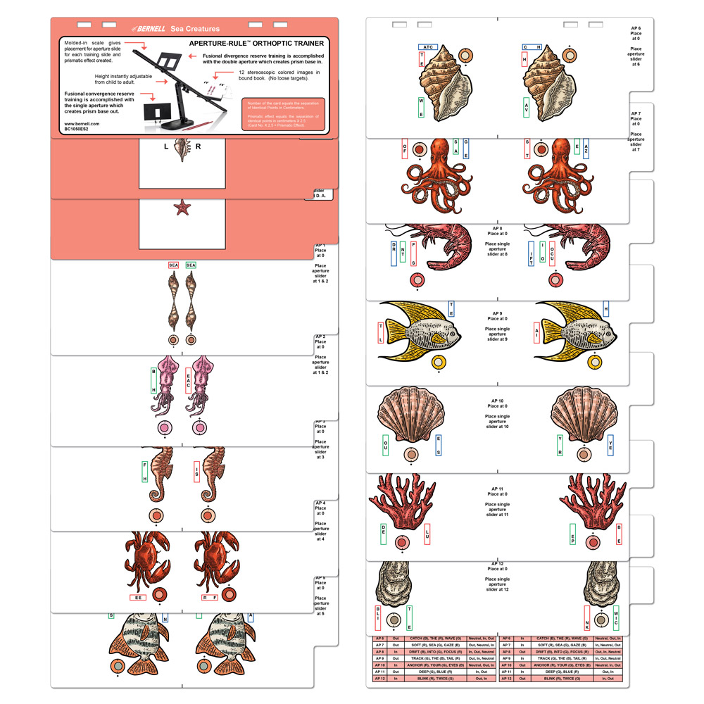 Sea Creatures Stereo Cards for Aperture Rule Training