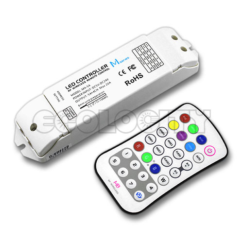 Mini Pro RGBW RF Remote and Receiver Kit, 5-24VDC 5Ax4CH