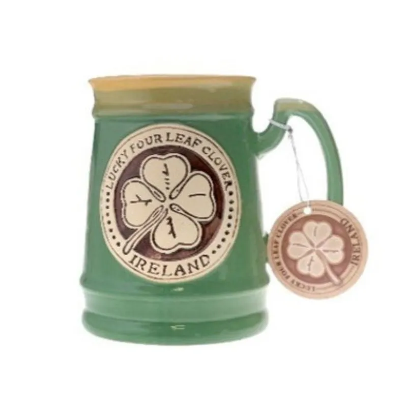 Cultural Embossment Irish Pottery Tankard | Fast shipping from the US