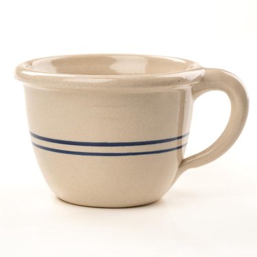 Heritage Blue Stripe Stoneware Chili Bowl with Handle | Lehman's