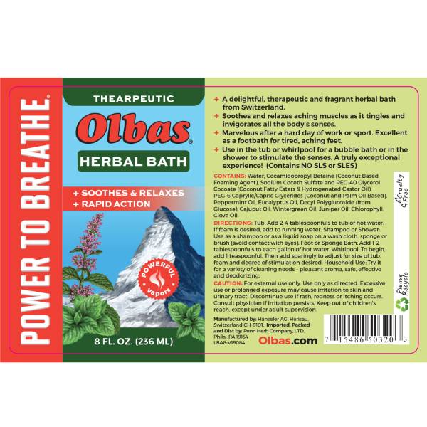 Olbas Herbal Bath Soak for Sore Muscles | Lehman's