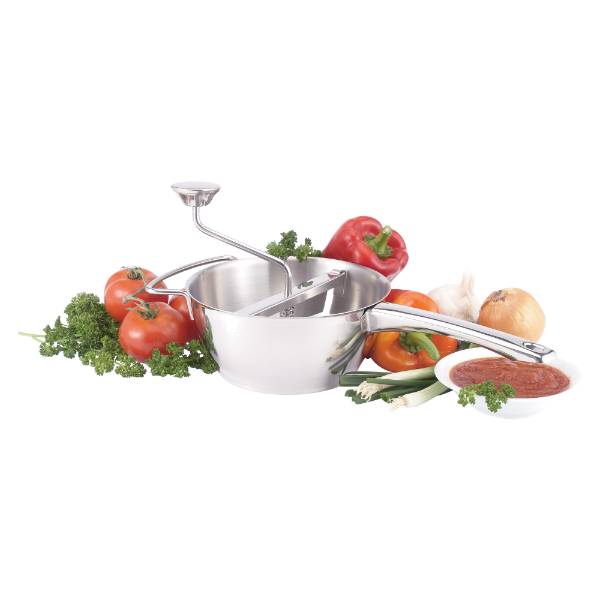 2-Qt Stainless Steel Food Mill with 4 Discs, Food Mills - Lehman's