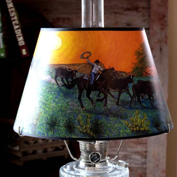 Aladdin Ride into Sunset Parchment Oil Lamp Shade | Lehman's