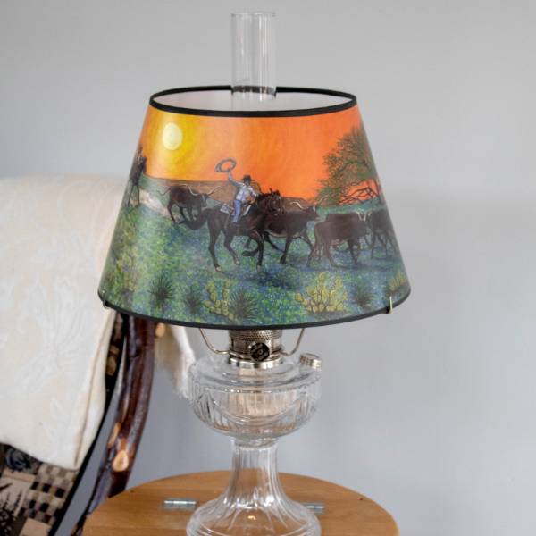 Aladdin Ride into Sunset Parchment Oil Lamp Shade | Lehman's