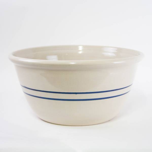 16 Heritage Blue Stripe Stoneware Mixing Bowl, Baking Supplies - Lehman's
