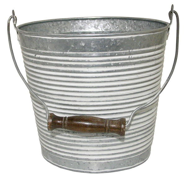 Galvanized Ribbed Bucket Planters | Lehman's