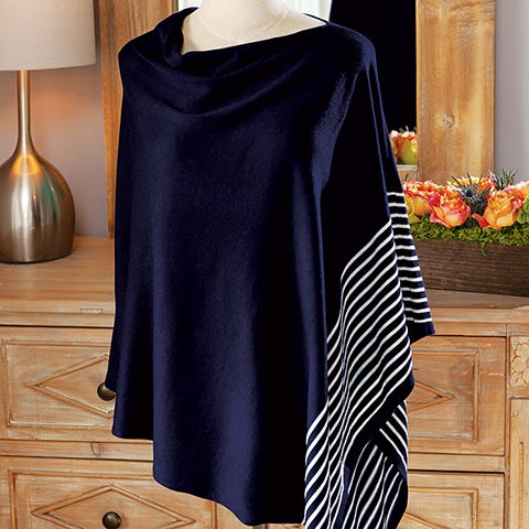 Classic Summer Poncho: Olive & Cocoa