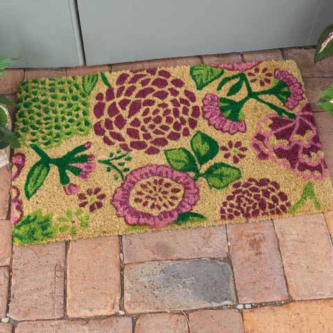 Desert Flowers Door Mat: Olive & Cocoa