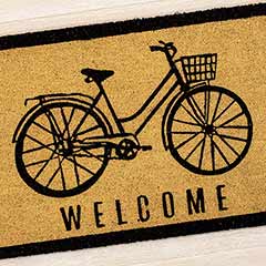 Bicycle Door Mat: Olive & Cocoa