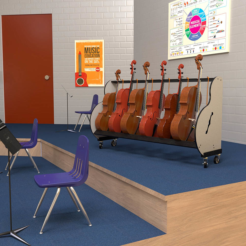 The Band Room™ Mobile 6-Cello Rack, Instrument Racks: ShopNEMC
