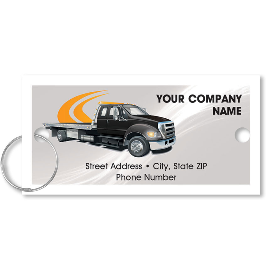 Personalized Full-Color Key Tags - Flatbed Tow Truck II, Key Tags: US ...