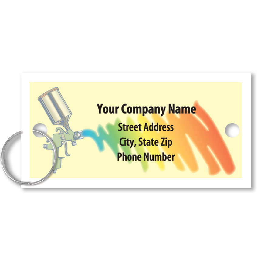 Personalized Full-Color Key Tags - Rainbow Spray, Key Tags: US Auto Supply